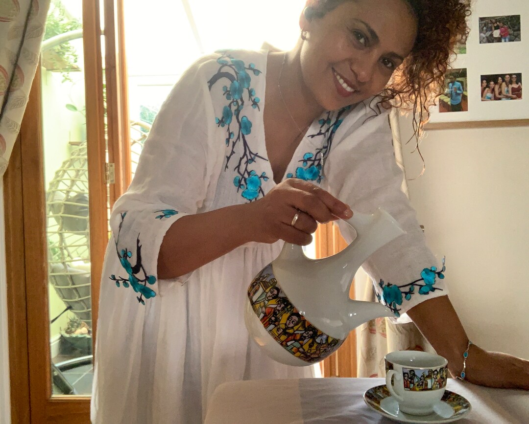 Modern Ethiopia Dress, ሀበሻ ቀሚስ, Tibebe, Habasha Kemis, Traditional Clothes, Eritrean Dress, Hand ...