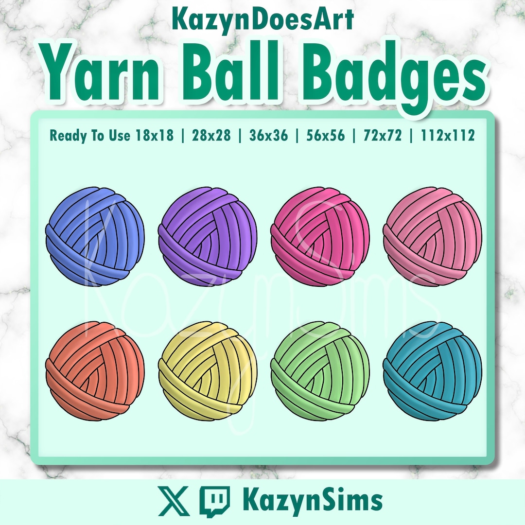 Twitch Yarn Ball Badges | Bit Badges | Sub Badges | Channel Points - Etsy