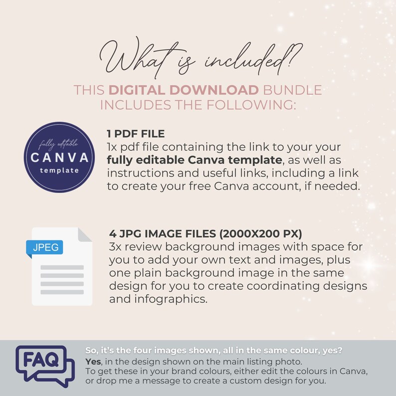 Editable Customer Reviews Template, Canva Template and JPEG Files for ...