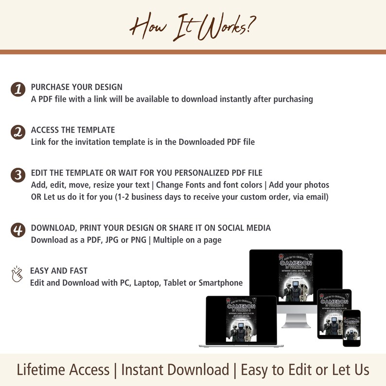 Editable TV Man Invitation Templates Roblox Gamer Party Theme Skibidi ...