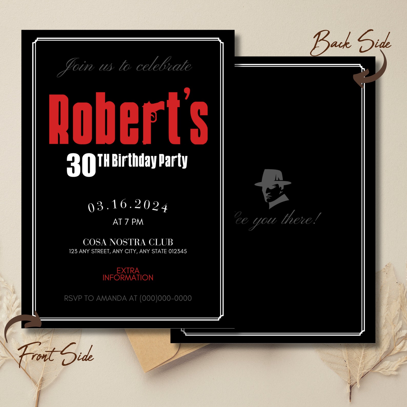Gangster Birthday Invitation Template: Flapper Theme (digital Download ...