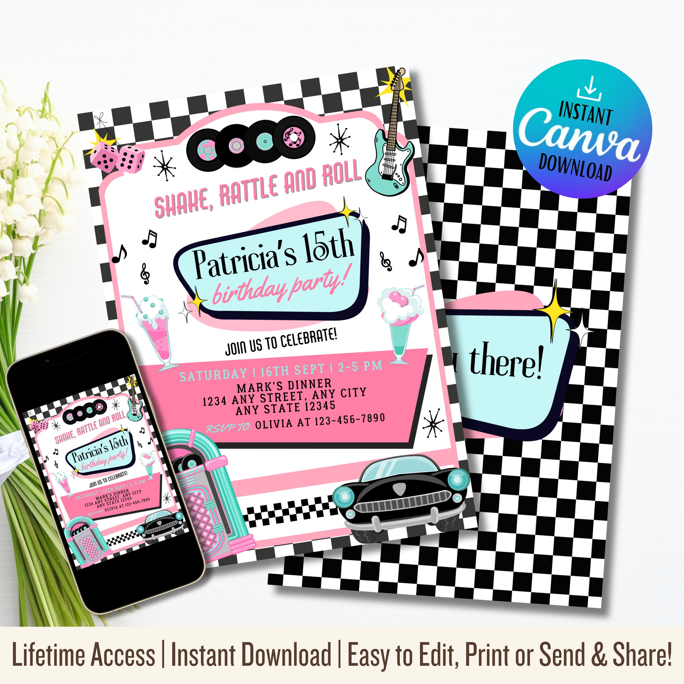 Examples Of 50s Party Invitations