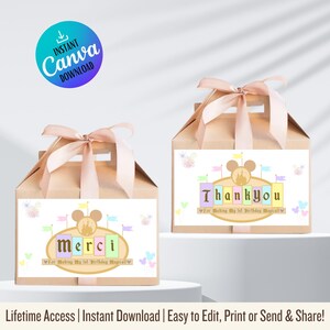 Disneyland Birthday Disneyland Favor Box Label Printable Happiest ...