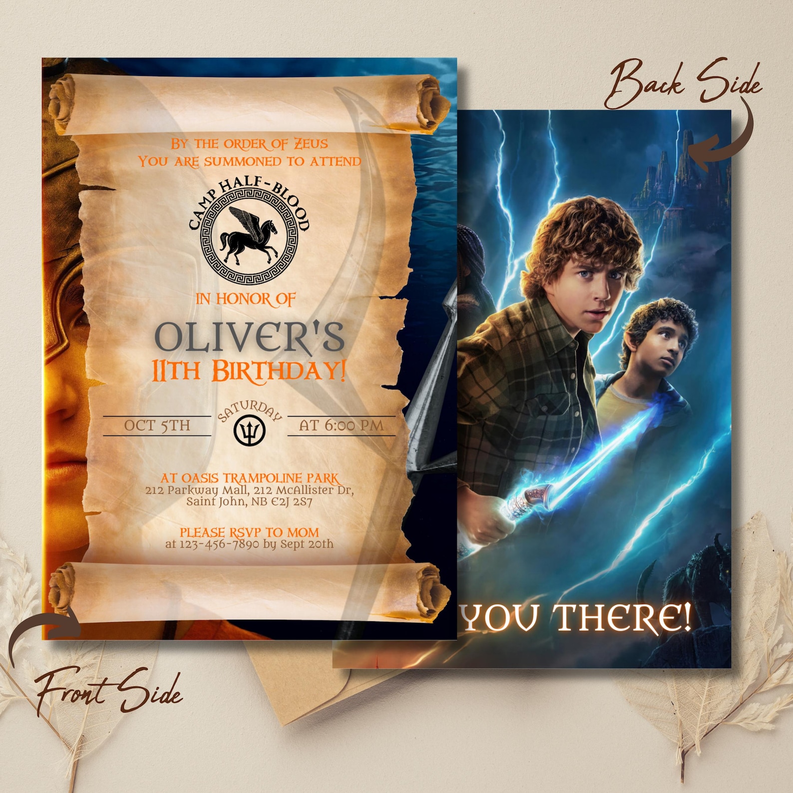 Percy Jackson Birthday Invitation: Camp Half-blood Theme (editable ...
