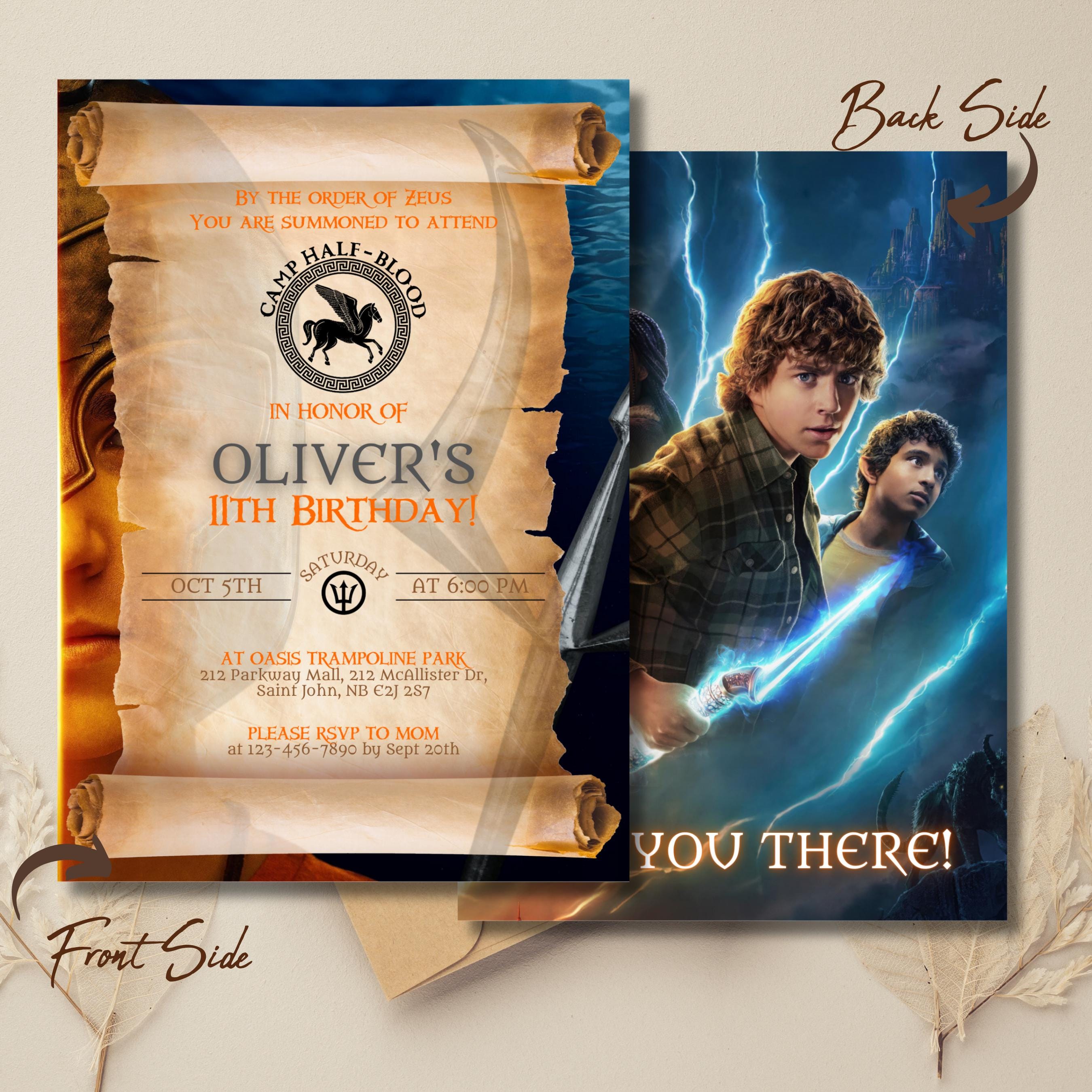 Percy Jackson Birthday Invitation: Camp Half-blood Theme (editable ...