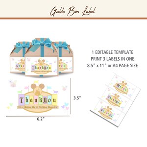 Disneyland Birthday | Disneyland Favor Box Label | Printable Happiest ...