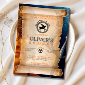 Percy Jackson Birthday Invitation: Camp Half-blood Theme (editable ...