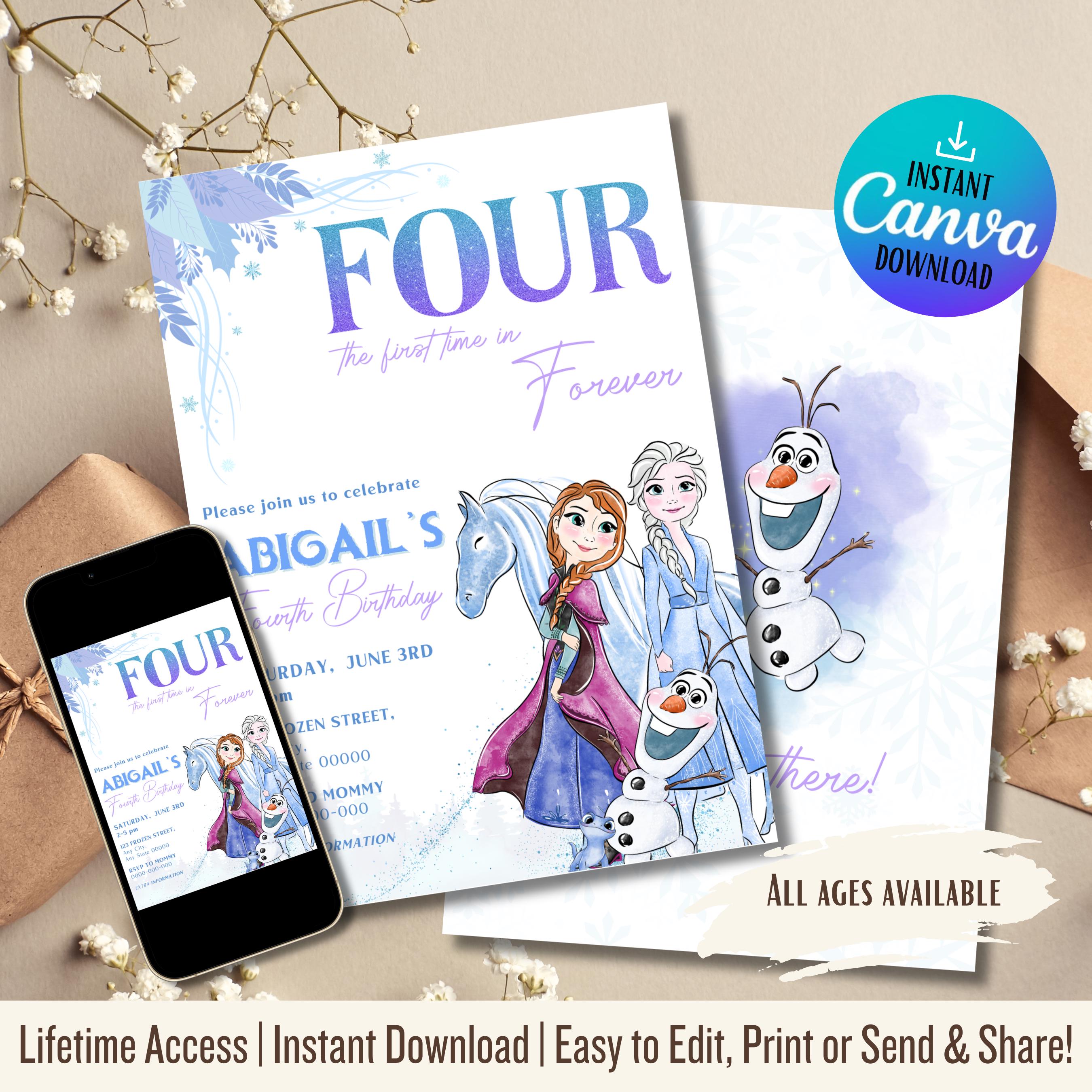 Editable Frozen Birthday Invitation: Elsa Party Invite (digital ...
