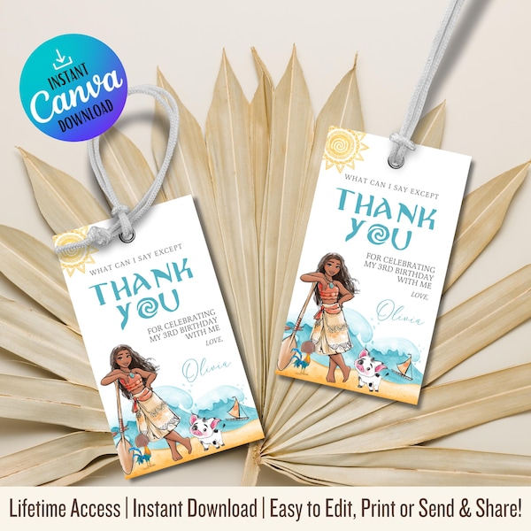 Printable Moana Tags - Etsy