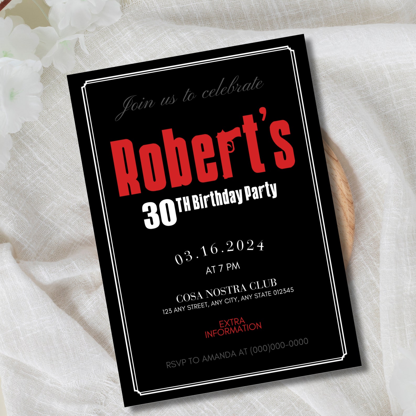 Gangster Birthday Invitation Template: Flapper Theme (digital Download ...