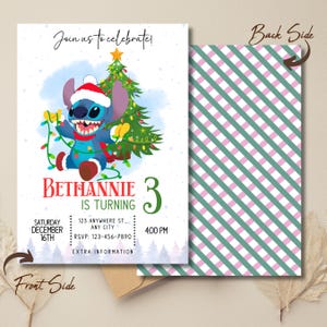 Stitch Christmas Invitation Template | Stitch Digital Invite | Lilo and ...