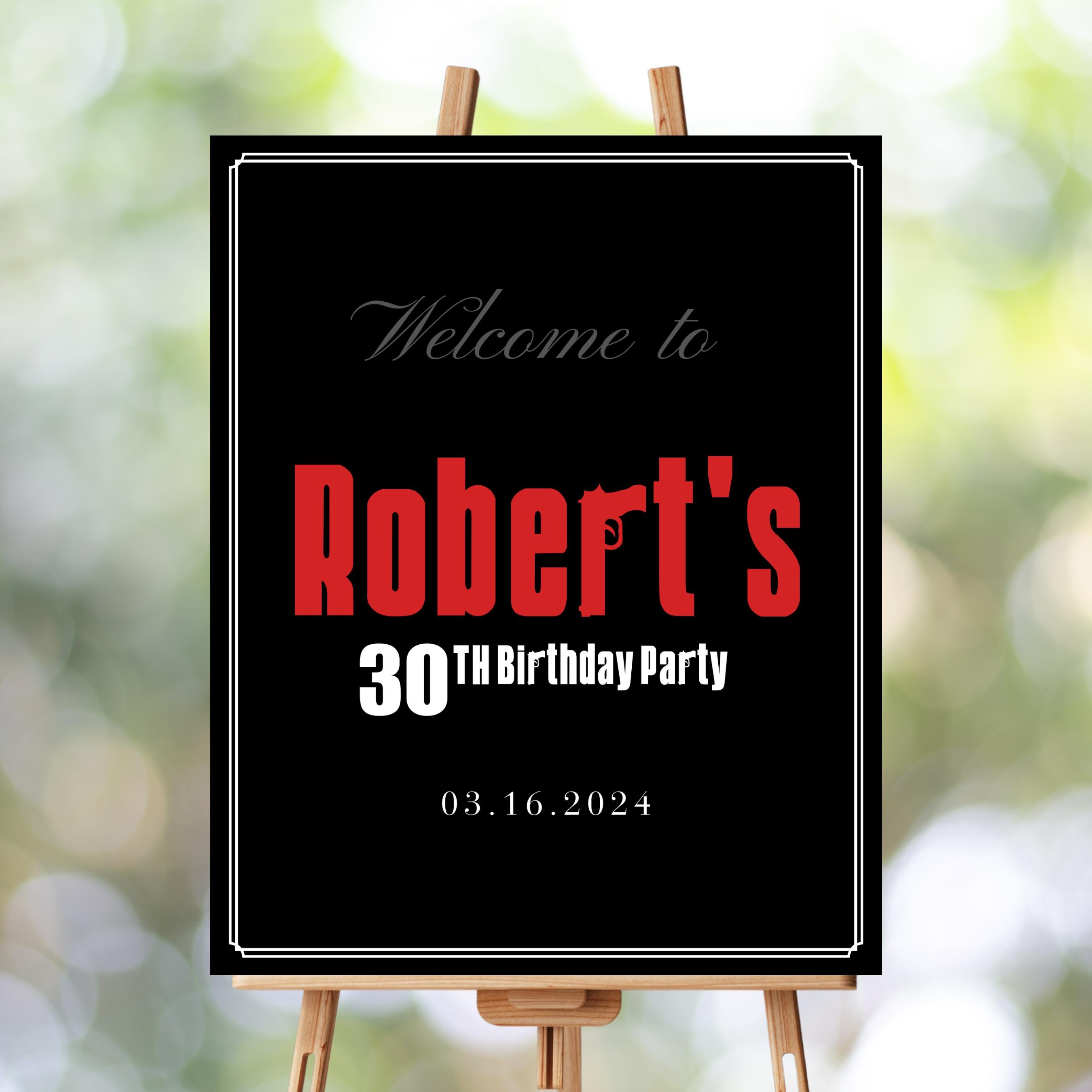 Gangster Birthday Welcome Sign Template: Flapper Theme (digital ...