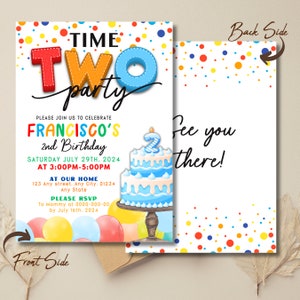 2nd Birthday Invite | Boys Second Birthday Invite | Party Invitation ...