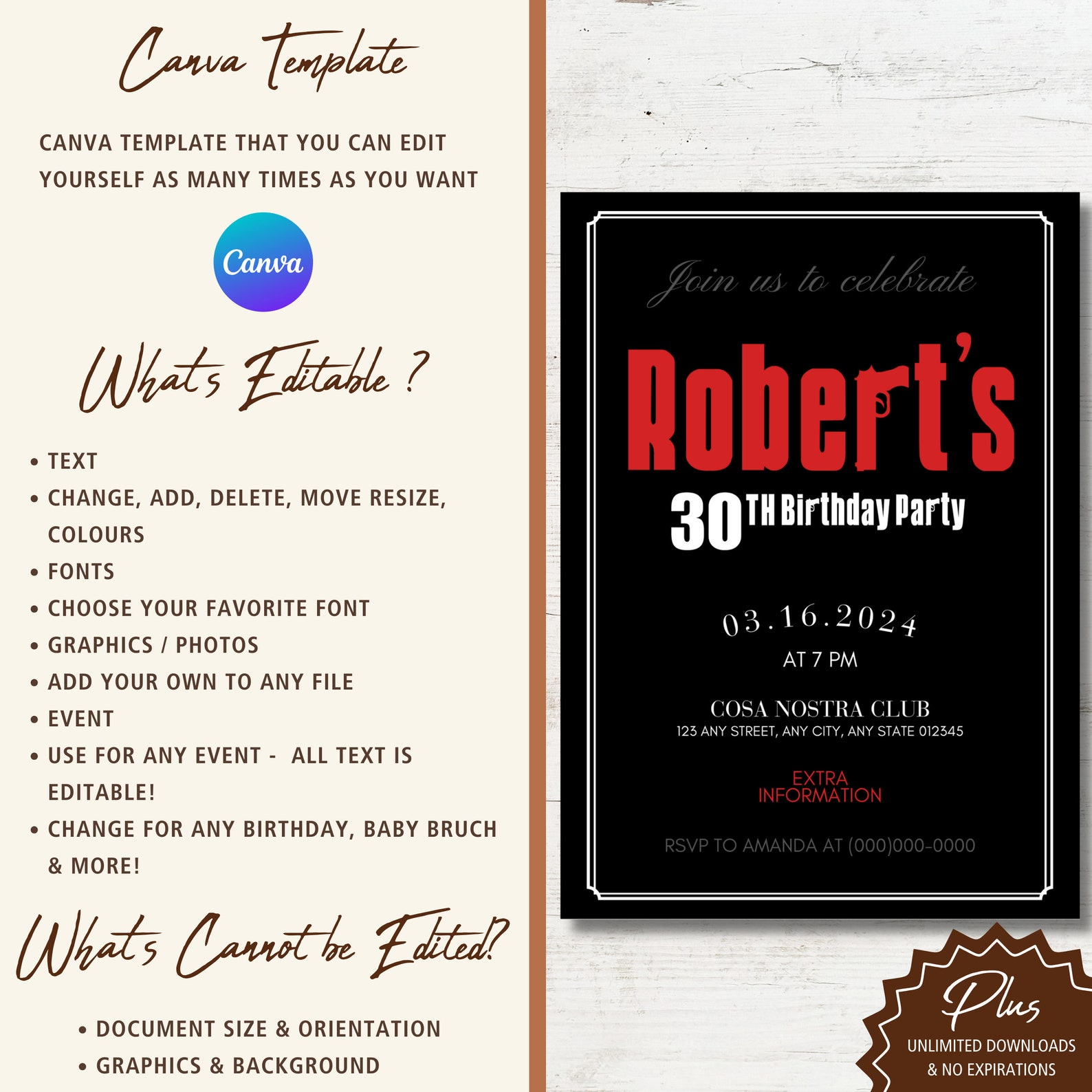 Gangster Birthday Invitation Template: Flapper Theme (digital Download ...