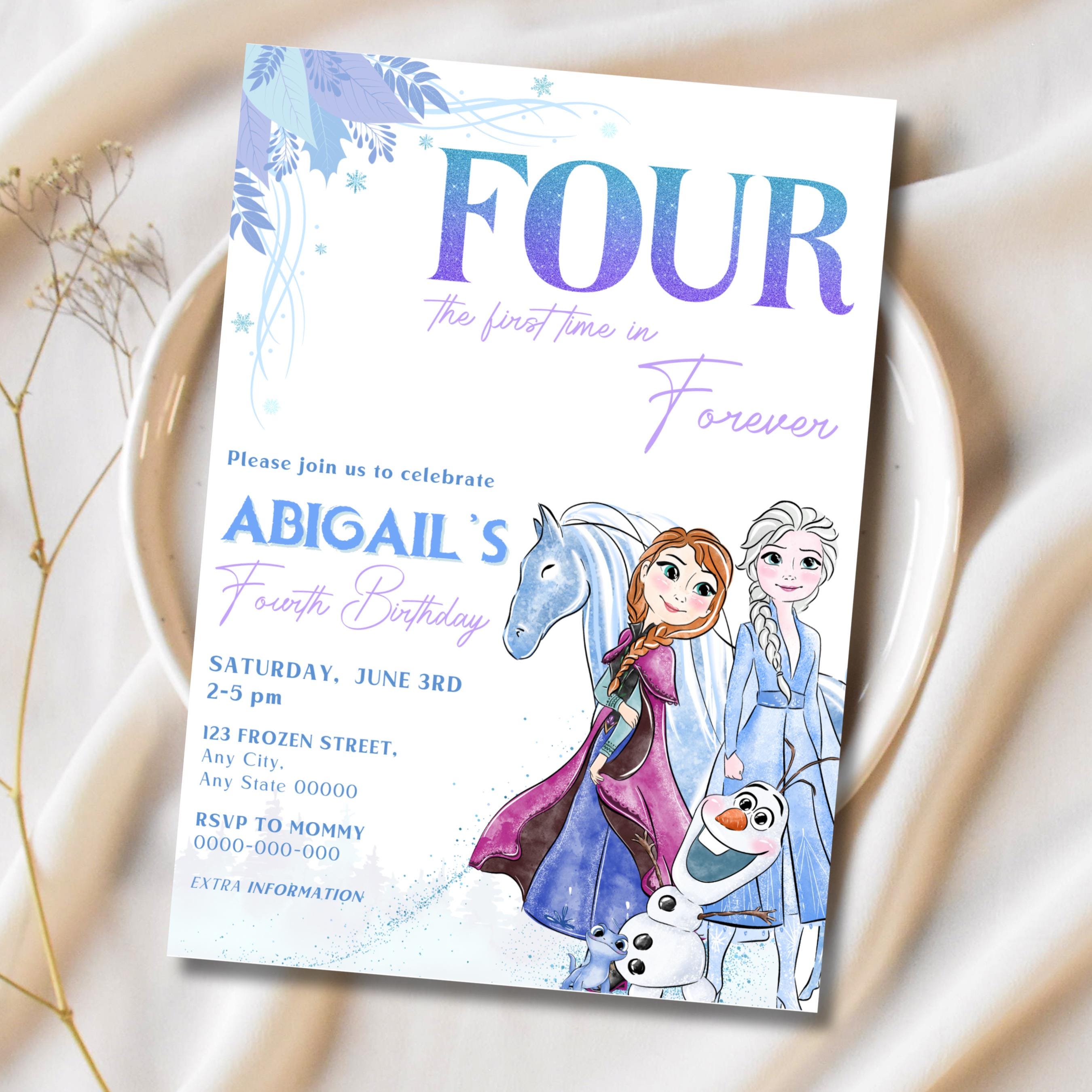 Editable Frozen Birthday Invitation: Elsa Party Invite (digital ...
