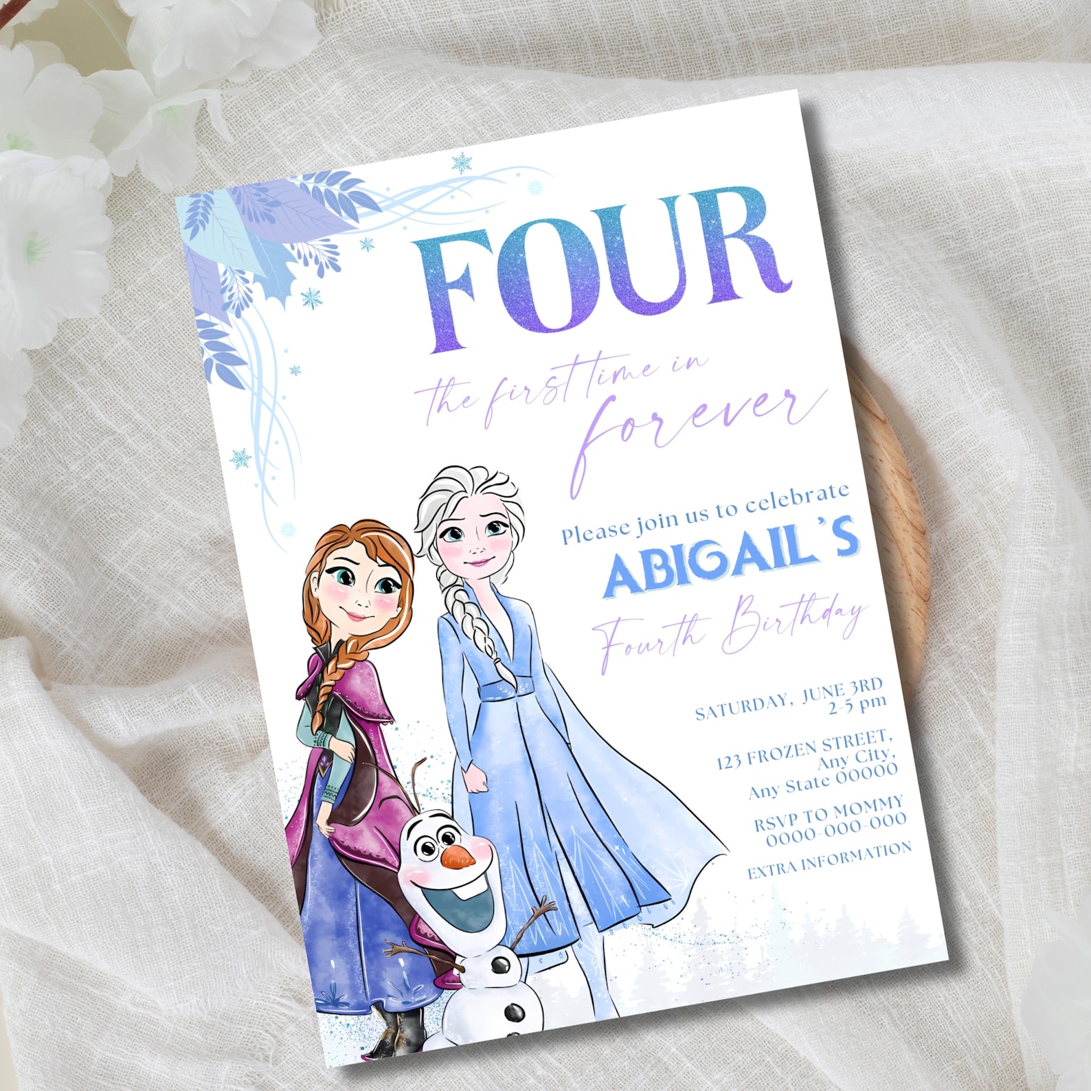 Birthday Invite - Frozen Editable Invitation Featuring Elsa & Anna for ...