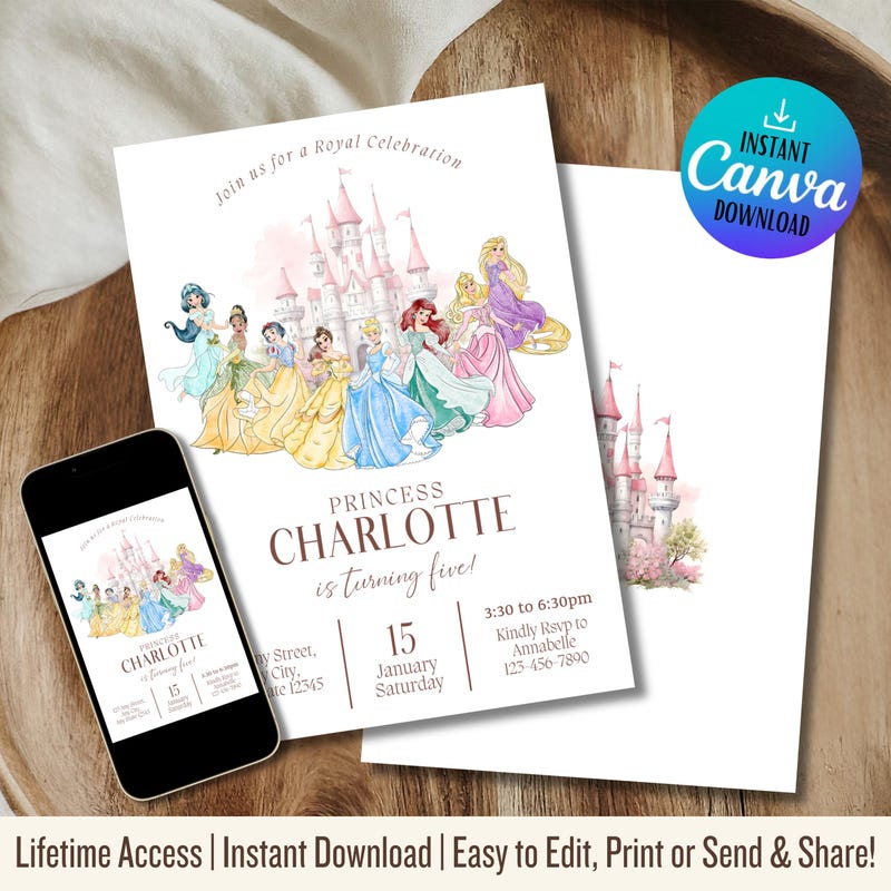 Princess Invitations - Etsy