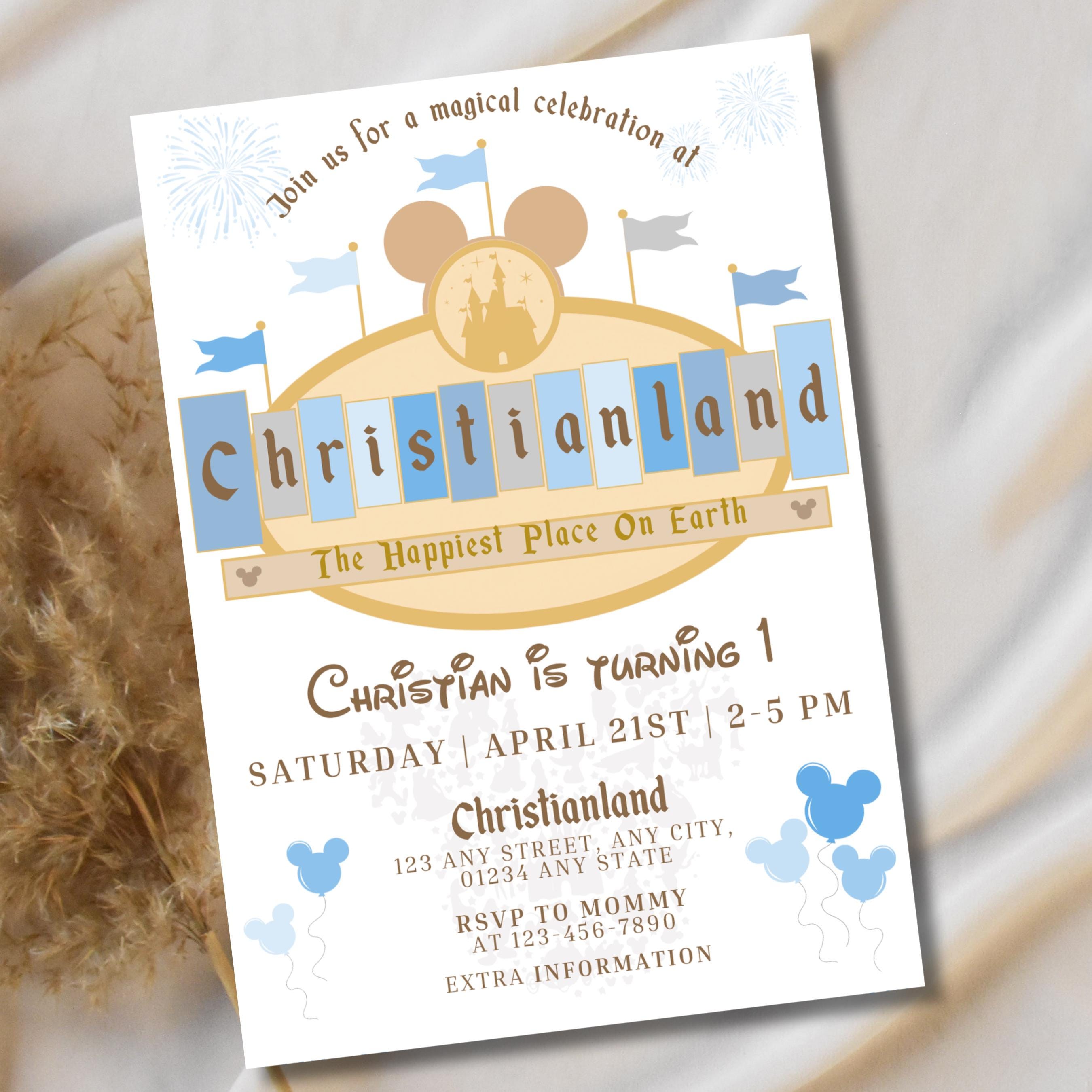 Disneyland Castle Birthday Invitation, Editable Mickey Template ...