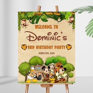 Mickey Safari Party | Mickey Background | Welcome Sign| Mickey Safari ...