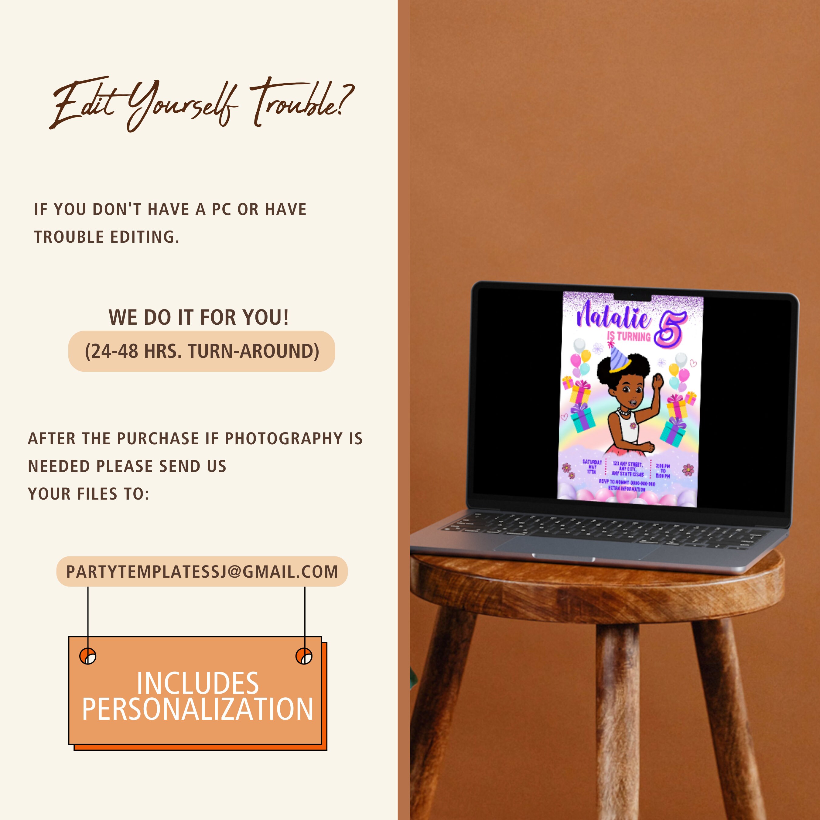 Gracie's Corner Birthday Invitation Editable Invite Instant Download ...