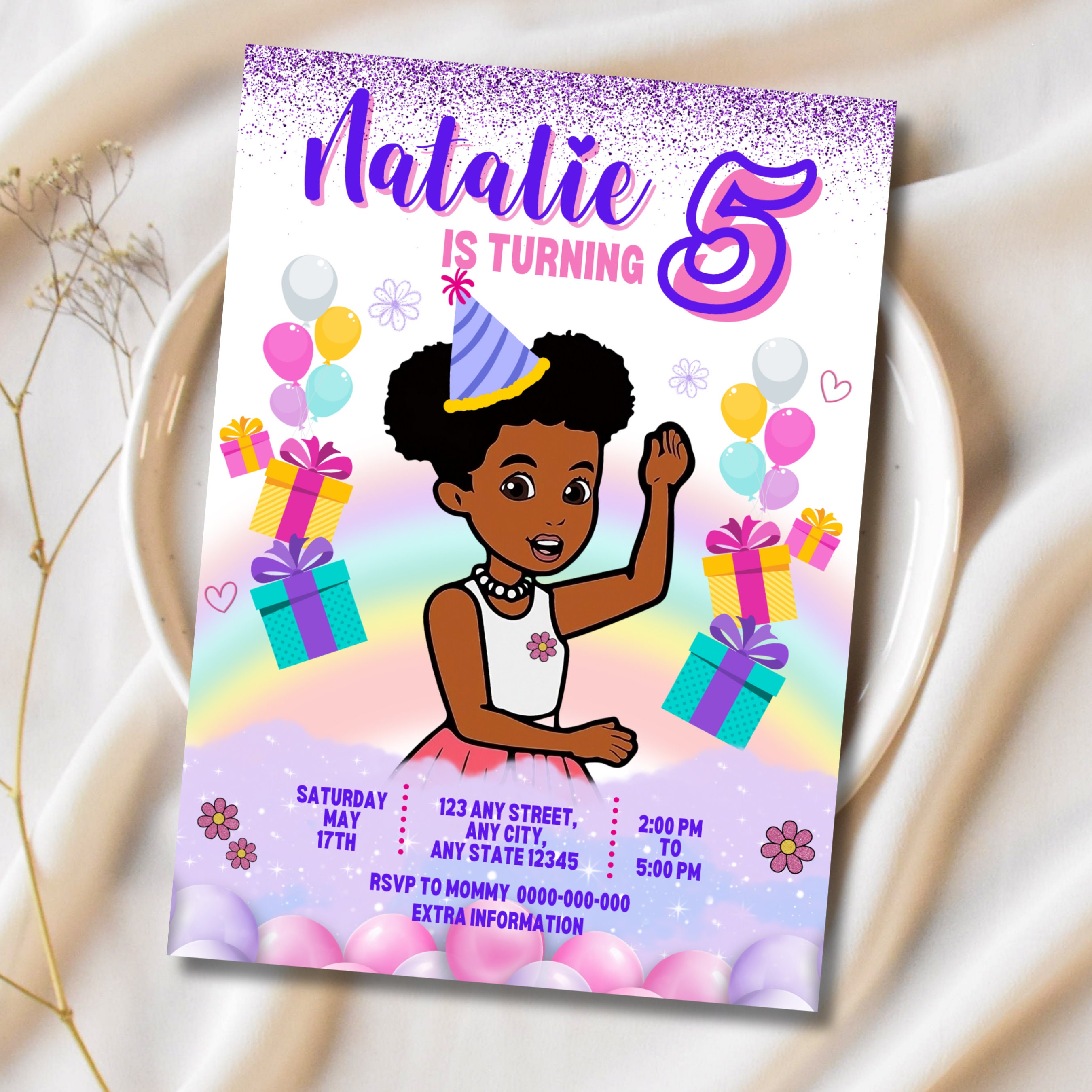 Gracie's Corner Birthday Invitation: Editable Template (digital ...