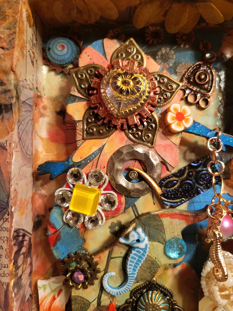 Decoupaged Junk Design Mermaid Shadowbox Mirror - Etsy