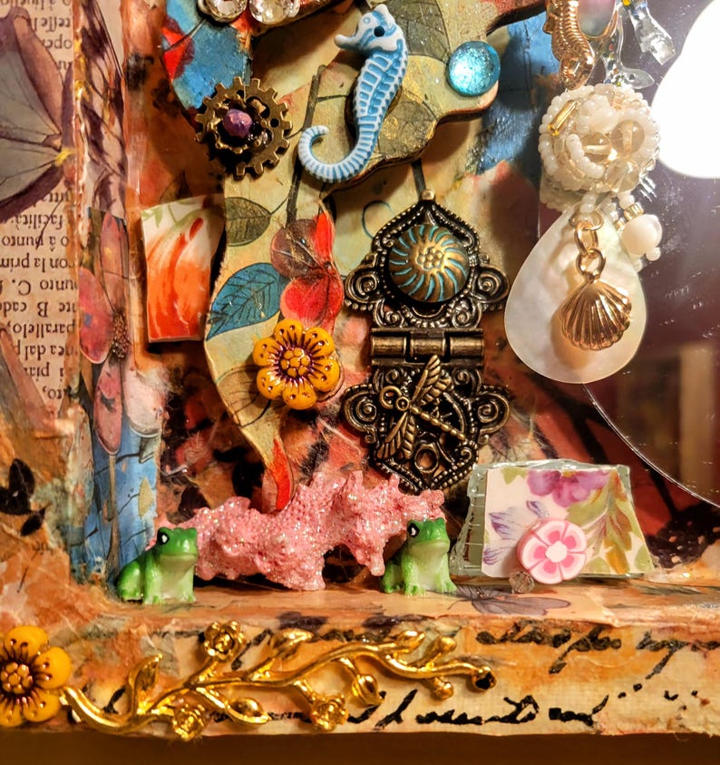 Decoupaged Junk Design Mermaid Shadowbox Mirror - Etsy