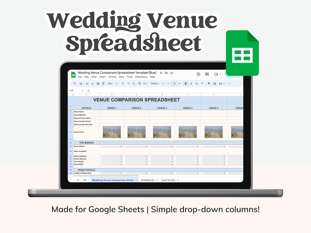 Wedding Venue Comparison Spreadsheet | Wedding Planning Checklist ...