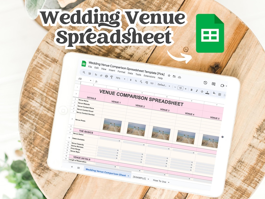 Wedding Venue Comparison Spreadsheet | Wedding Planning Checklist ...