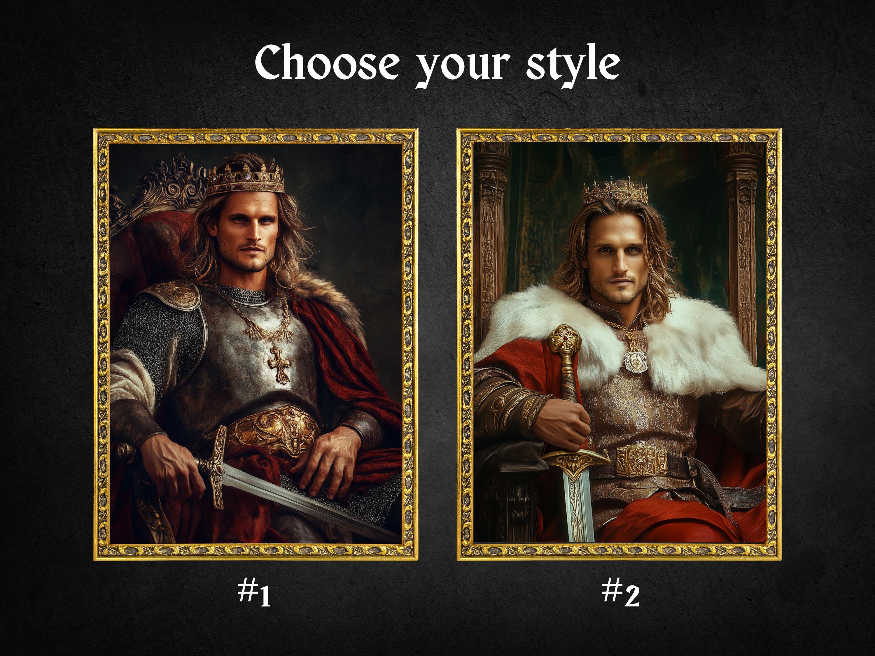 Custom King Portrait With a Sword, Custom Royal Portrait, Gift for Him ...