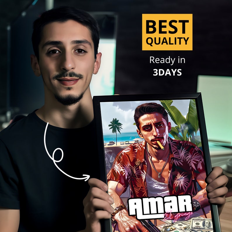 Personalized GTA Portrait, Grand Theft Auto Personalized Portrait ...