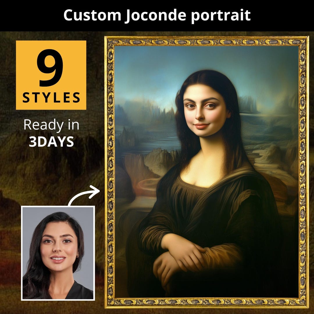 Custom Mona Lisa (mona Lisa) Art Portrait From a Picture, Personalized ...