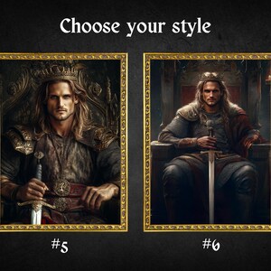 Custom King Portrait With a Sword, Custom Royal Portrait, Gift for Him ...