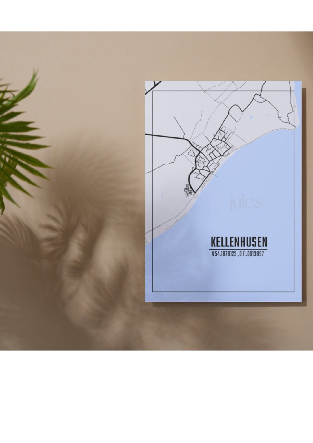Kellenhusen With Coordinates Digital Poster Street Map // Wall ...