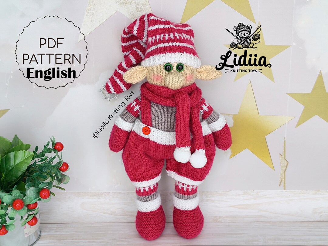 Christmas Elf Knitting Pattern, Christmas Ornaments, Santa's Elf ...