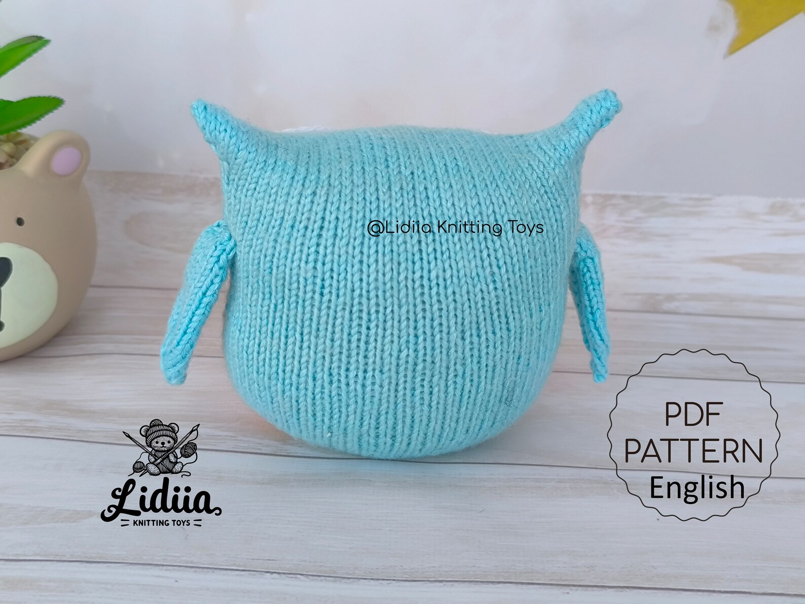 Owl Knitting Pattern, Knitted Animal Toys, Easy Knit Owl, Knitted Bird ...