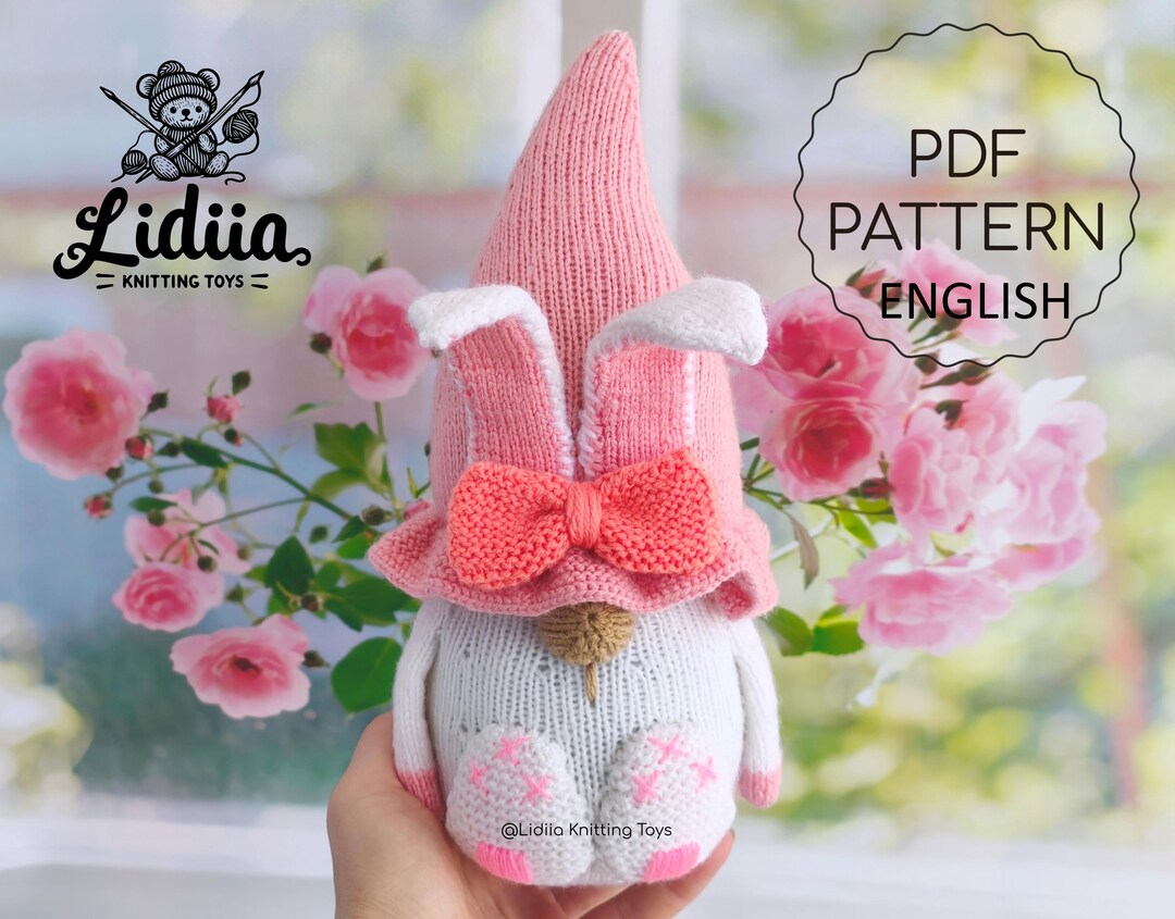 Easter Gnome Bunny Knitting Pattern in English, DIY Spring Decor - PDF ...