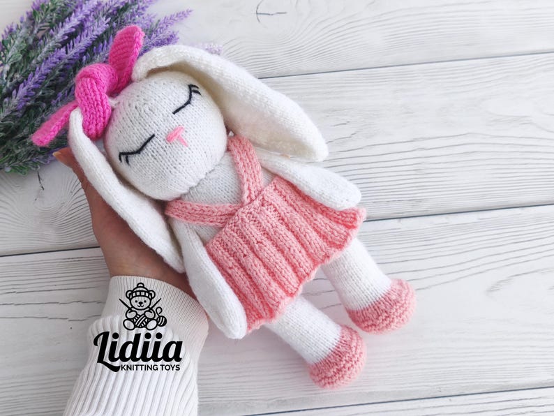 Bunny Snuggler Knitting Pattern PDF English, Sleeping Bunny Toy Pattern ...
