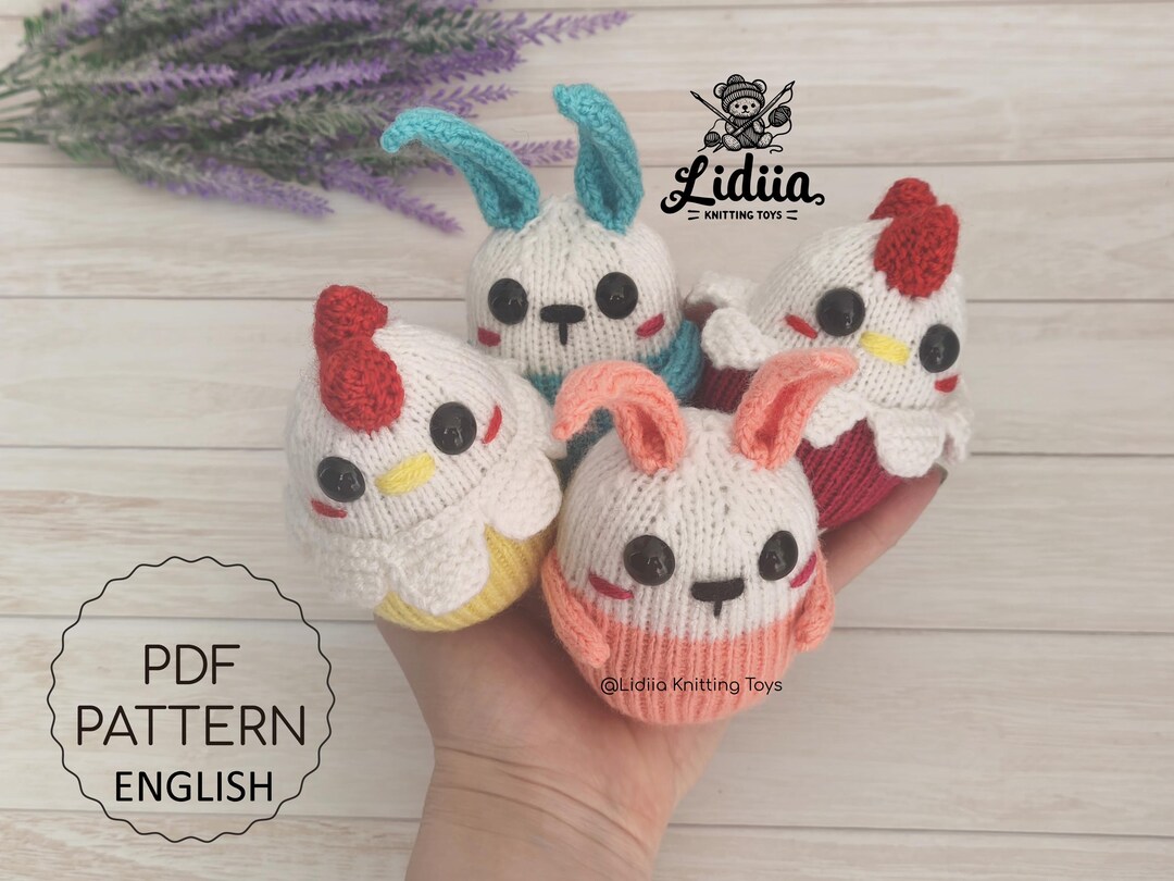 Easter Bunnies & Chicks Knitting Pattern PDF English Bundle: Spring ...