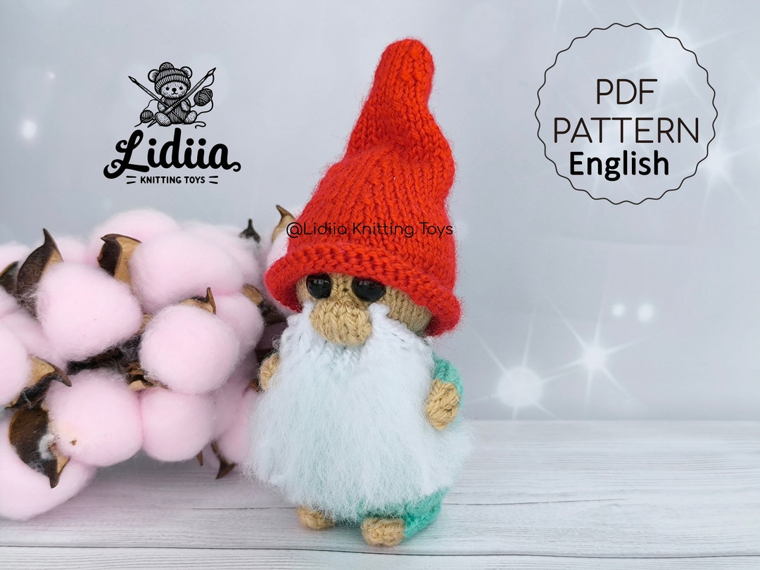 Christmas Gnome Knitting Pattern PDF, Knitted Tiny Gnome Pattern in ...