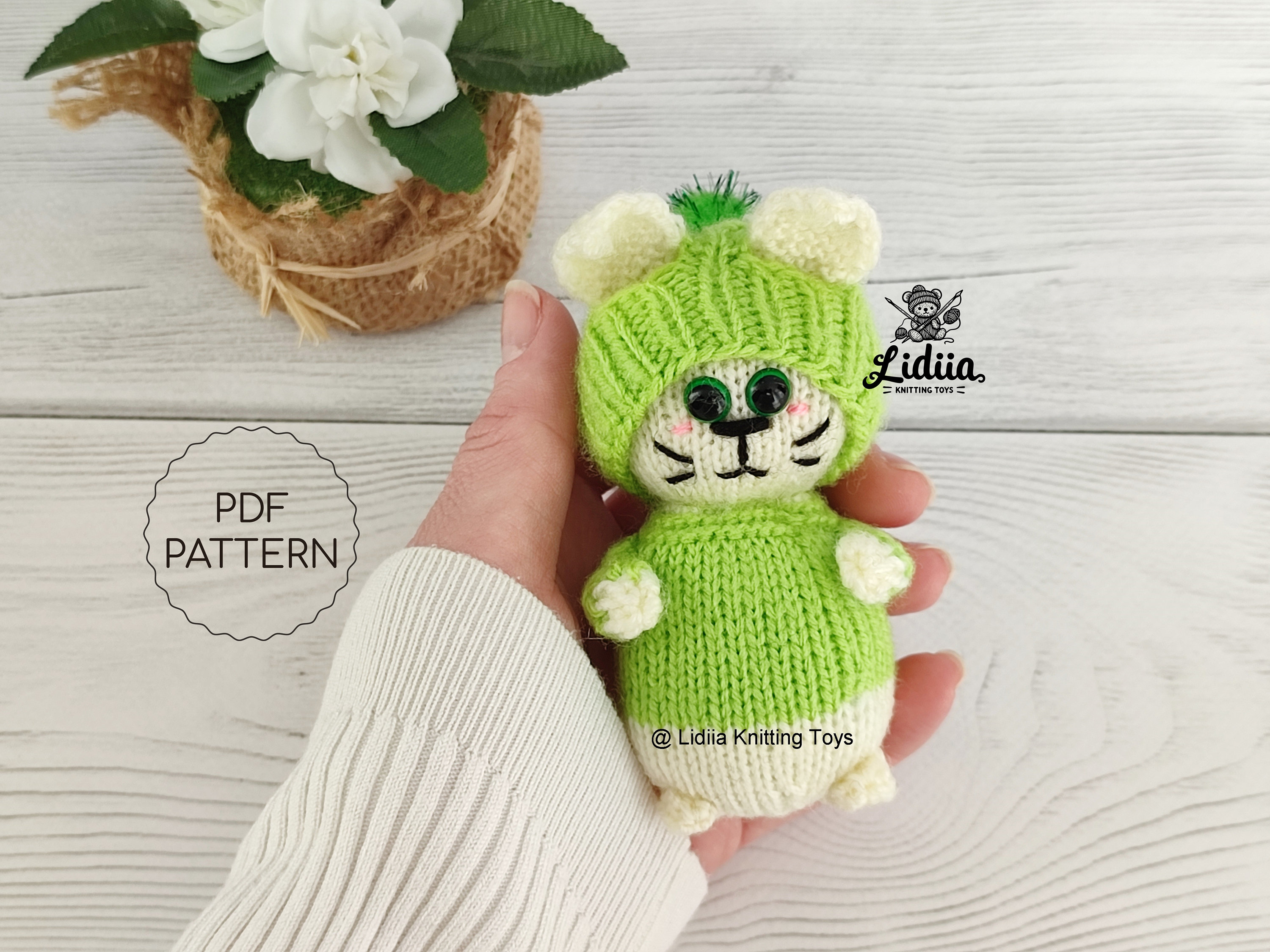 Cat Knitting Pattern in English, Knitted Animal Toys 4 Inches Pattern ...