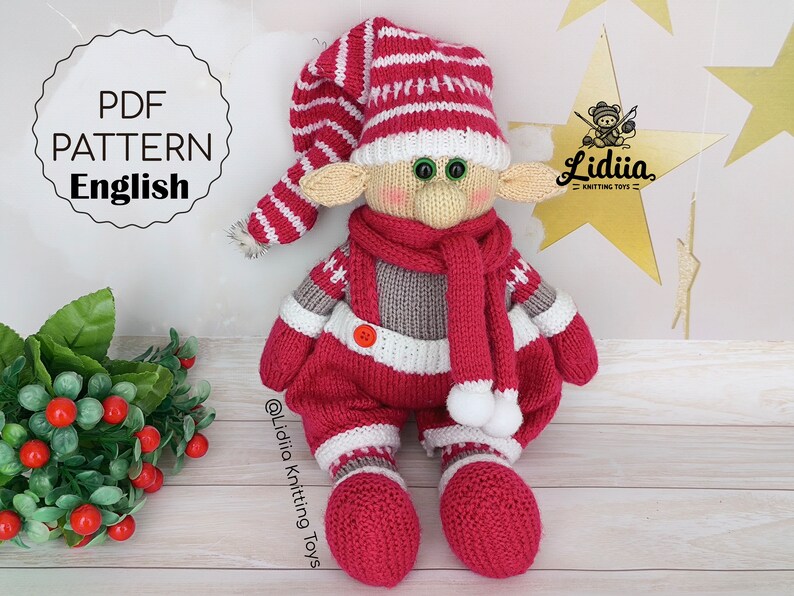 Christmas Elf Knitting Pattern, Christmas Ornaments, Santa's Elf ...