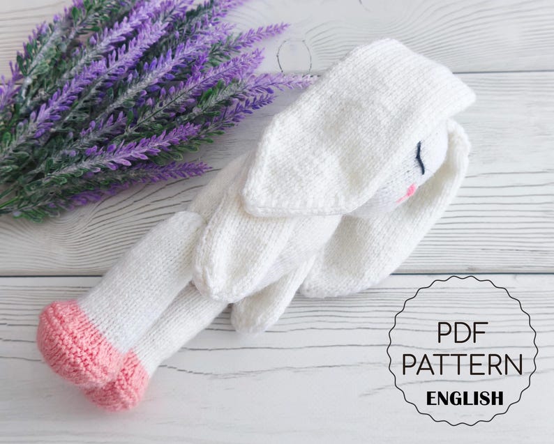 Bunny Snuggler Knitting Pattern PDF English, Sleeping Bunny Toy Pattern ...