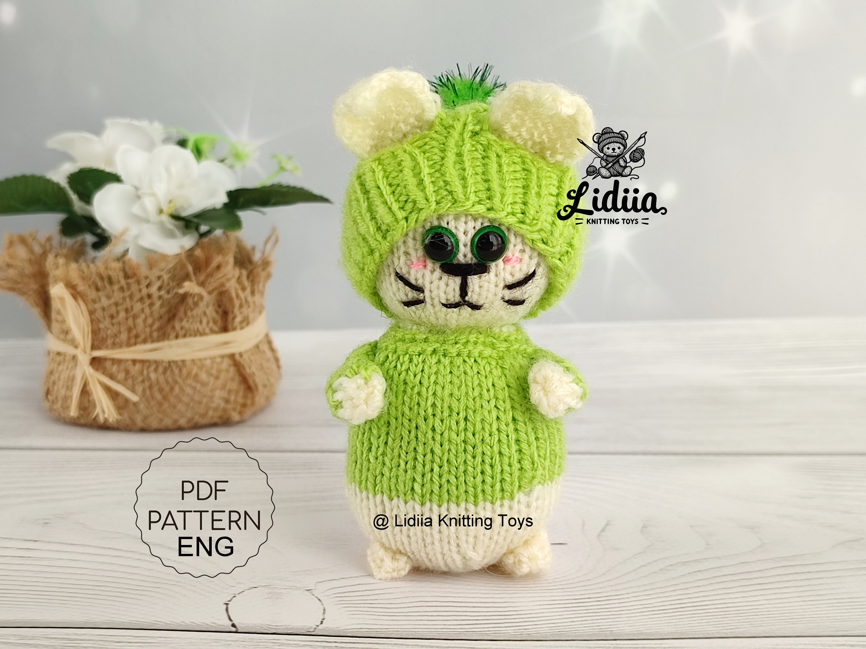 Cat Knitting Pattern in English, Knitted Animal Toys 4 Inches Pattern ...