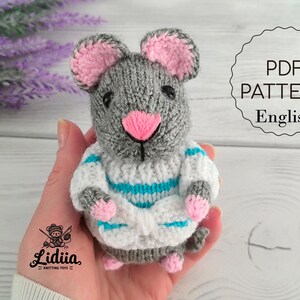 Little Grey Mouse Knitting Pattern in English: Amigurumi Animal Toy ...