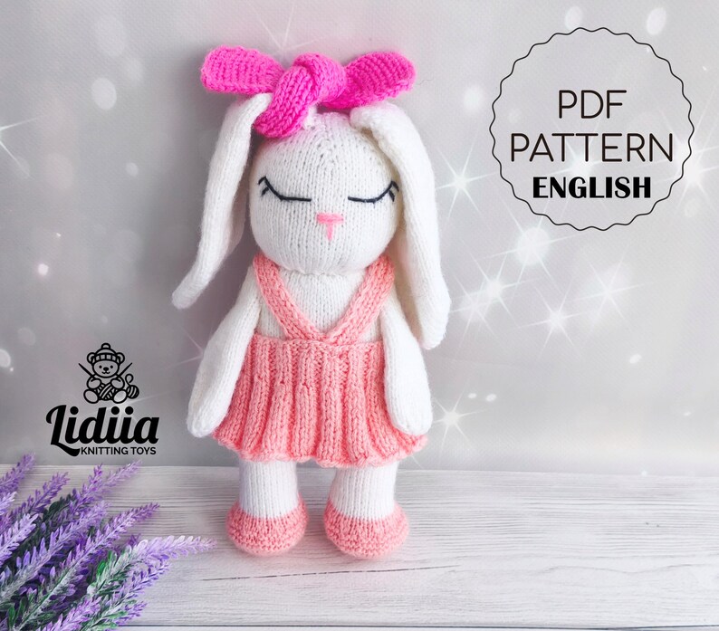 Bunny Snuggler Knitting Pattern PDF English, Sleeping Bunny Toy Pattern ...