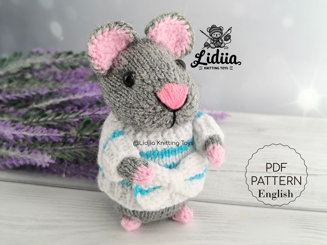Little Grey Mouse Knitting Pattern in English: Amigurumi Animal Toy ...