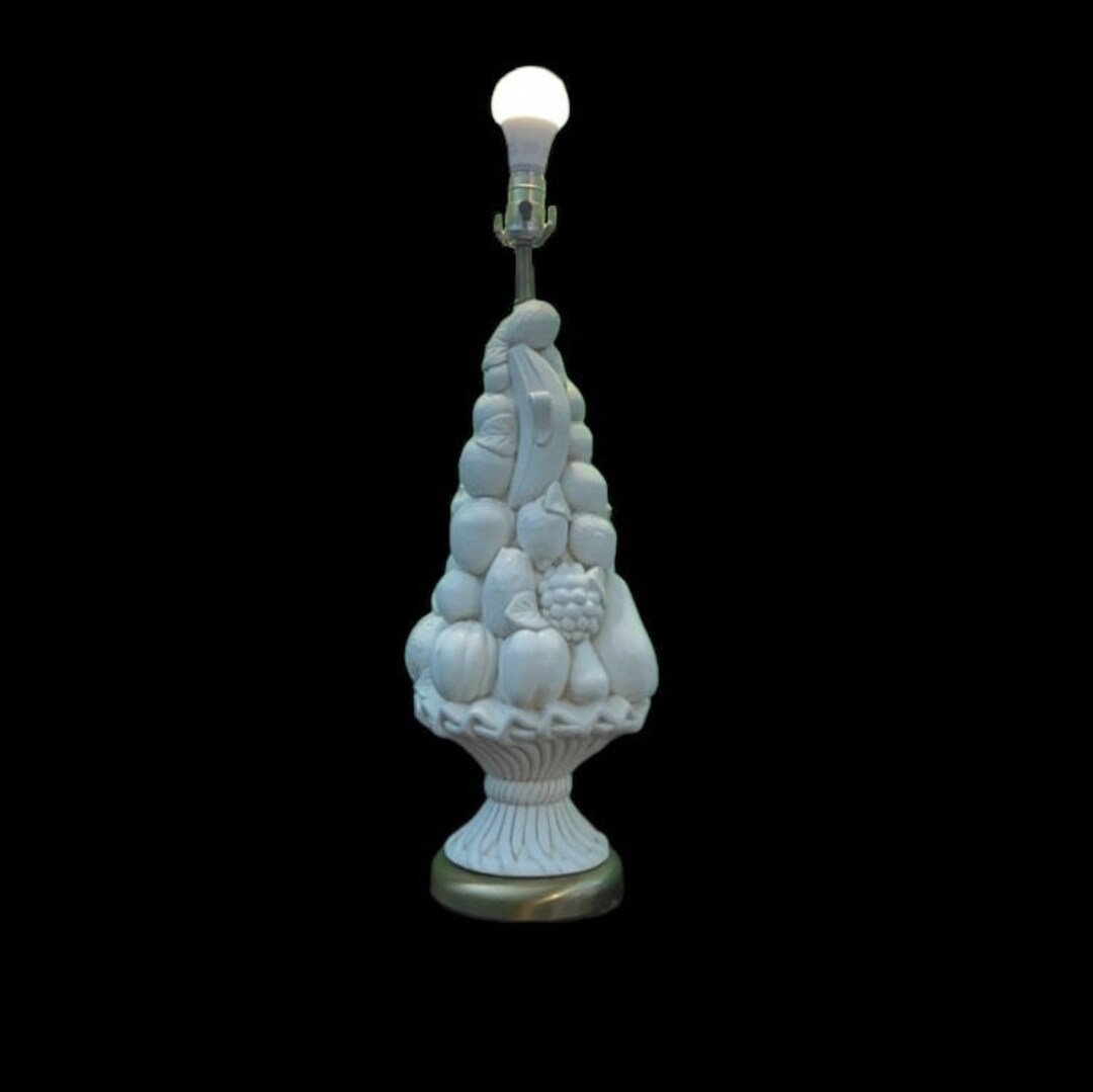 Rare Vintage White Fruit Lamp - Etsy