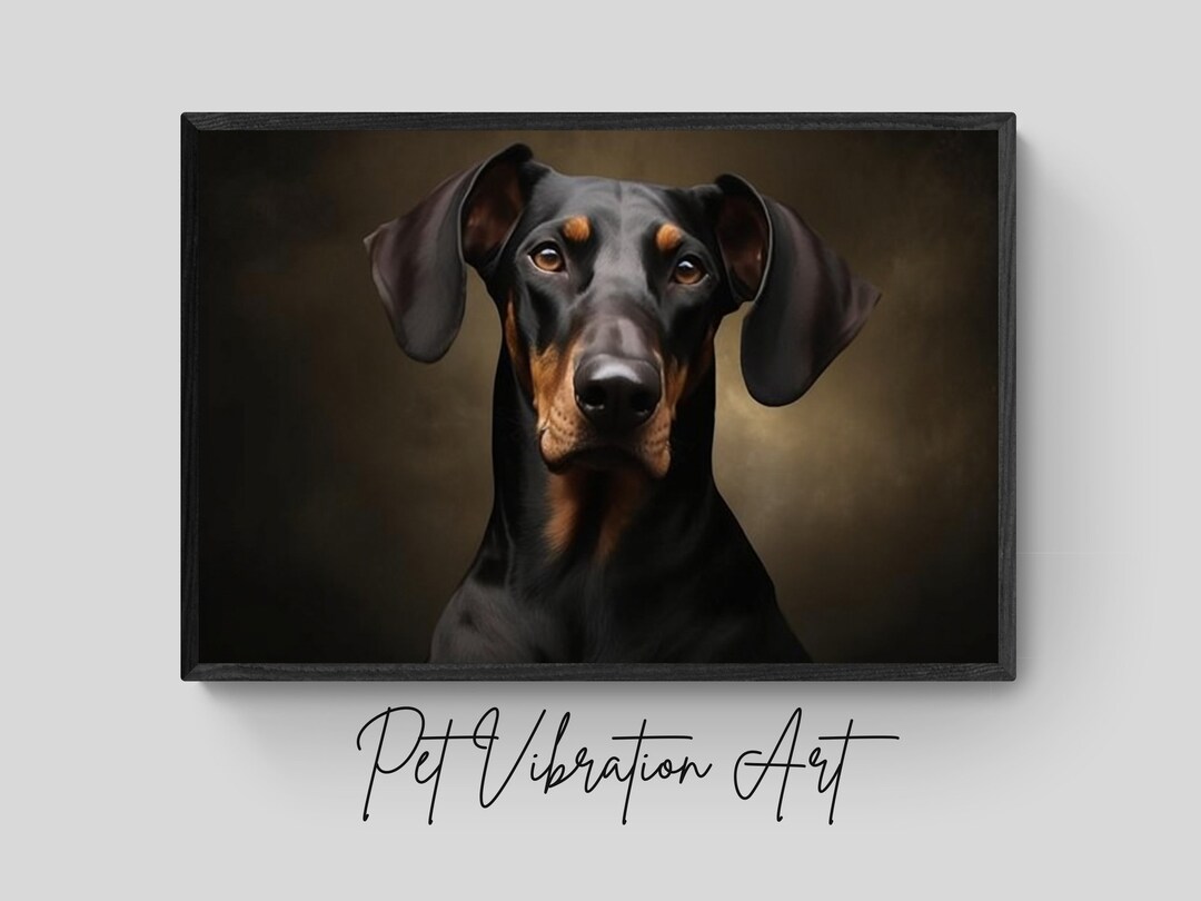Doberman Artwork Canvas Painting , Unique Doberman Poster Art Print ...