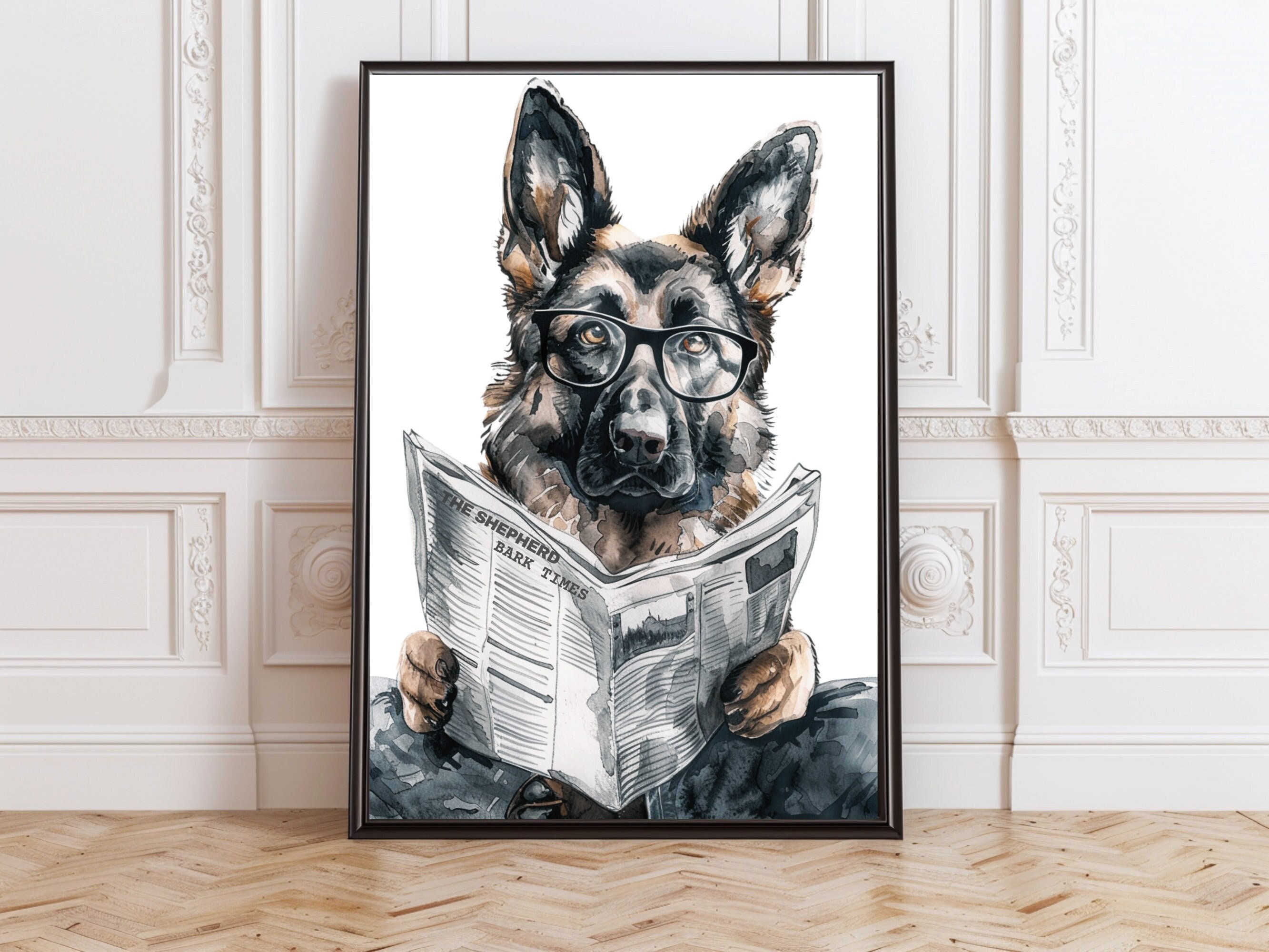 German Shepherd Dog Print Shepherd Gifted Art Germanshepherd Dog Decor ...